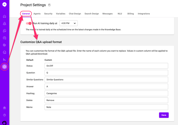 Allganize AI Solutions User Guide - Uploading Multiple Q&As